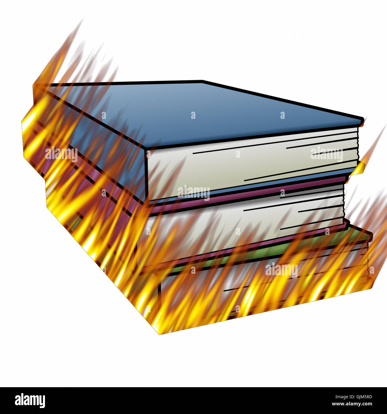 Books on fire hi-res stock photography and images - Alamy