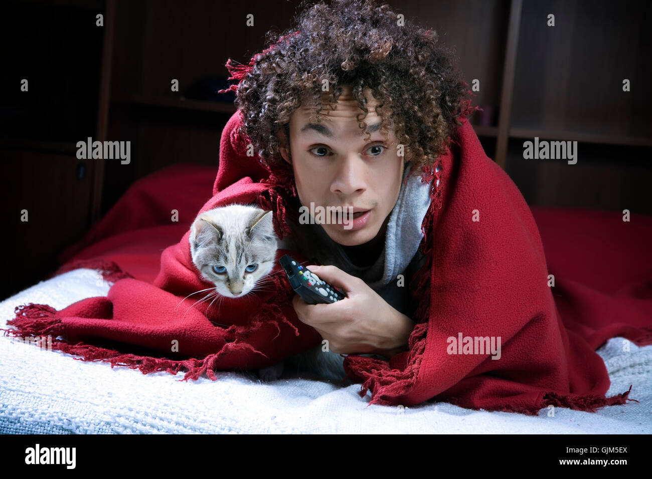 bed horror television Stock Photo - Alamy