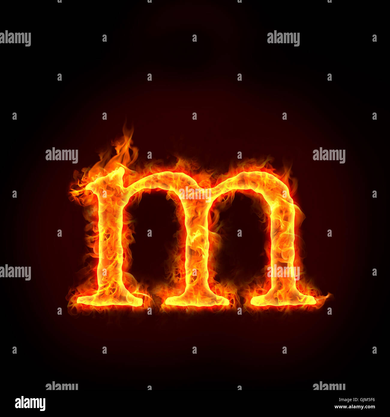 fire alphabets, small letter m Stock Photo - Alamy