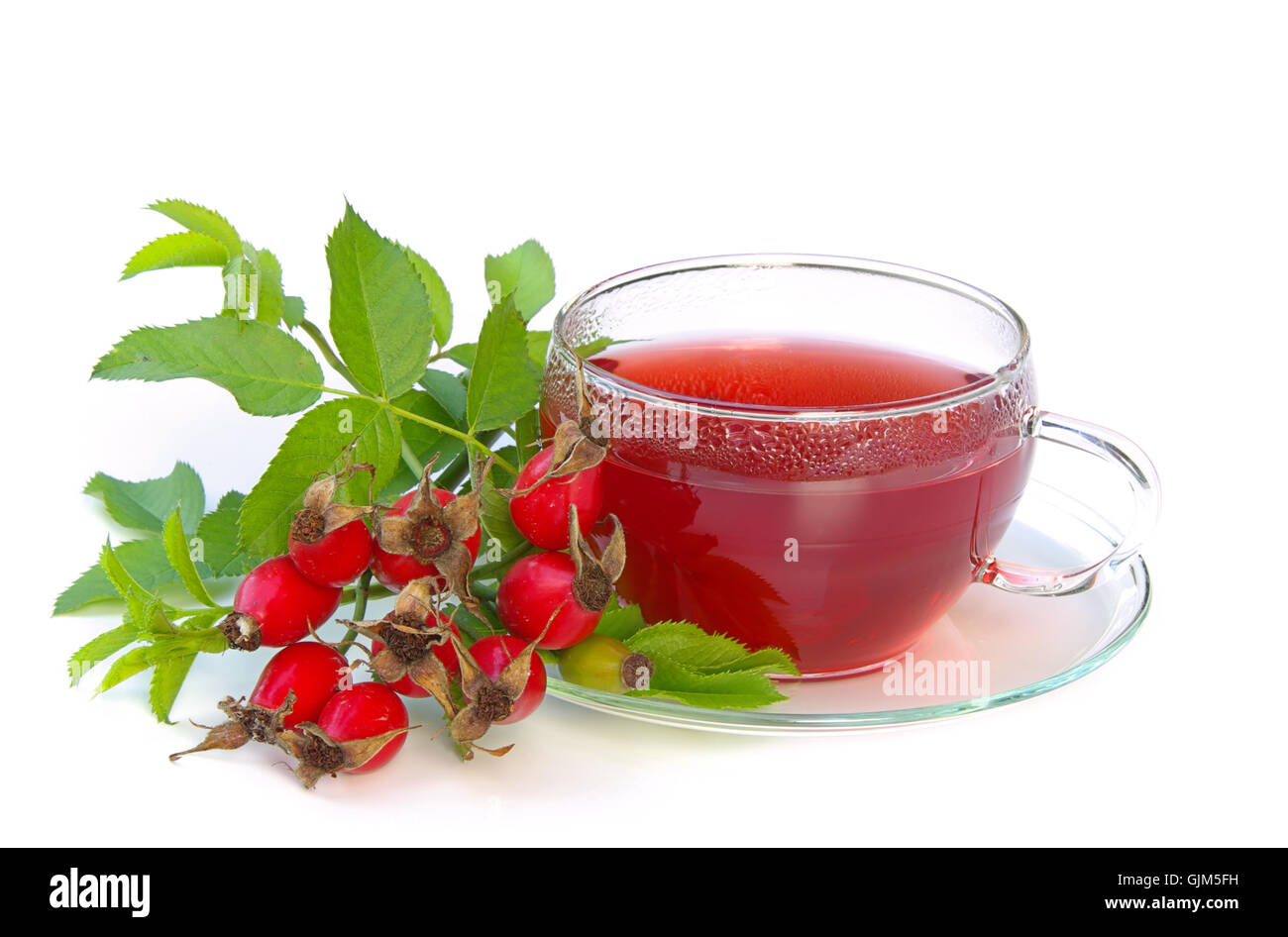 Glass cup rosehip tea Cut Out Stock Images & Pictures - Alamy