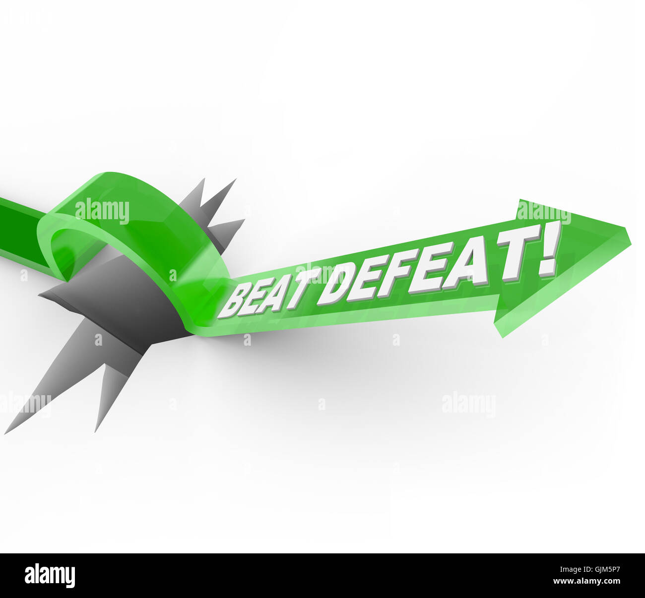 Beat Defeat - Arrow Jumping Over Hole to Overcome Adversity Stock Photo ...