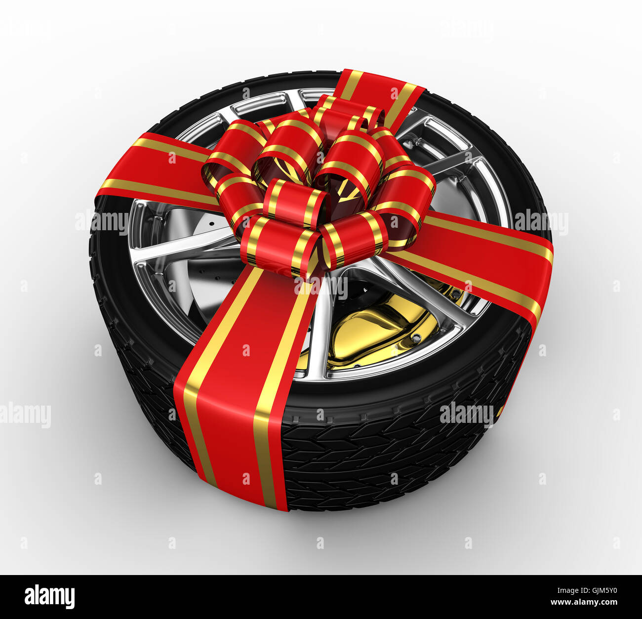 Tire with ribbon Stock Photo - Alamy