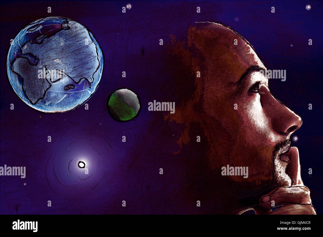 universe meditate cogitations Stock Photo - Alamy