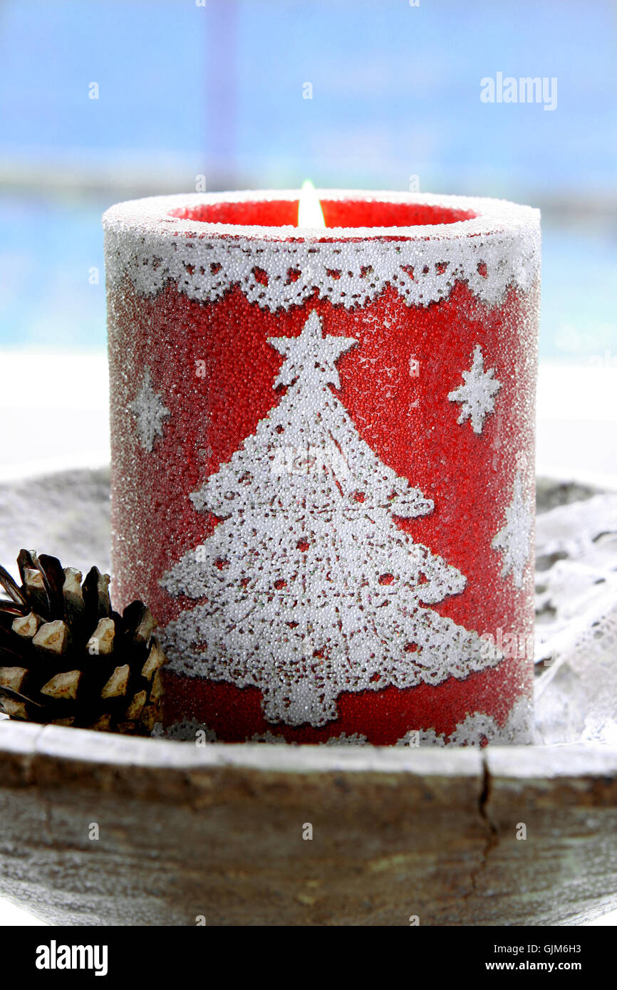 candle advent fir tree Stock Photo - Alamy
