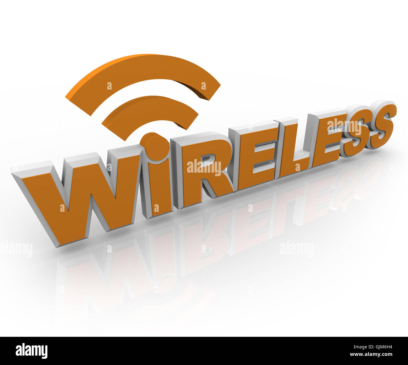 Wireless Word and Symbol - Mobile Connection Stock Photo - Alamy