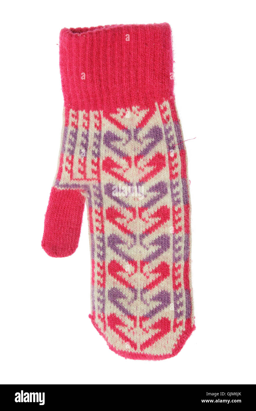 single wool mitten Stock Photo - Alamy