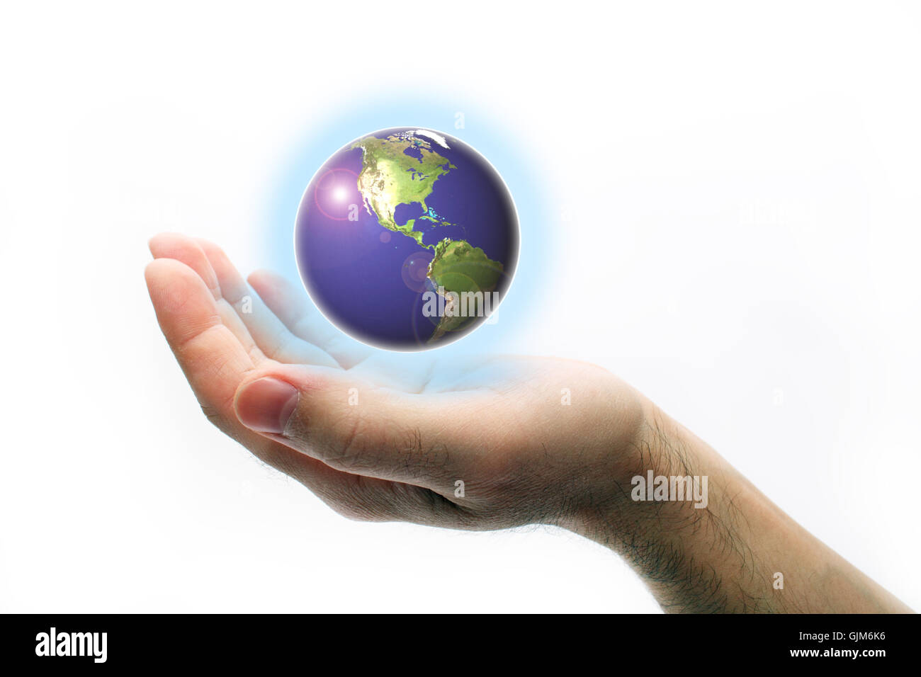 globe in hand Stock Photo - Alamy