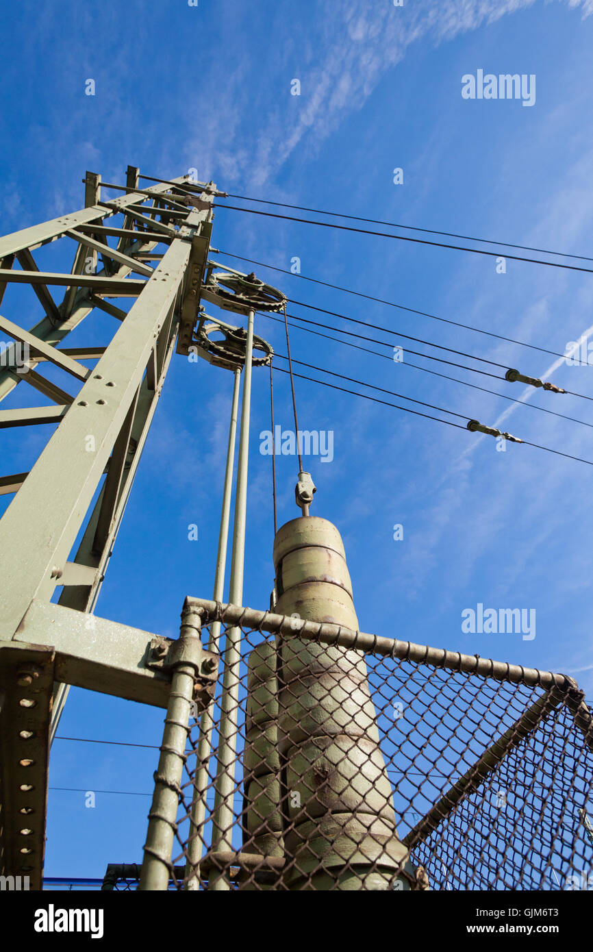 Overhead contact wiring Stock Photo - Alamy