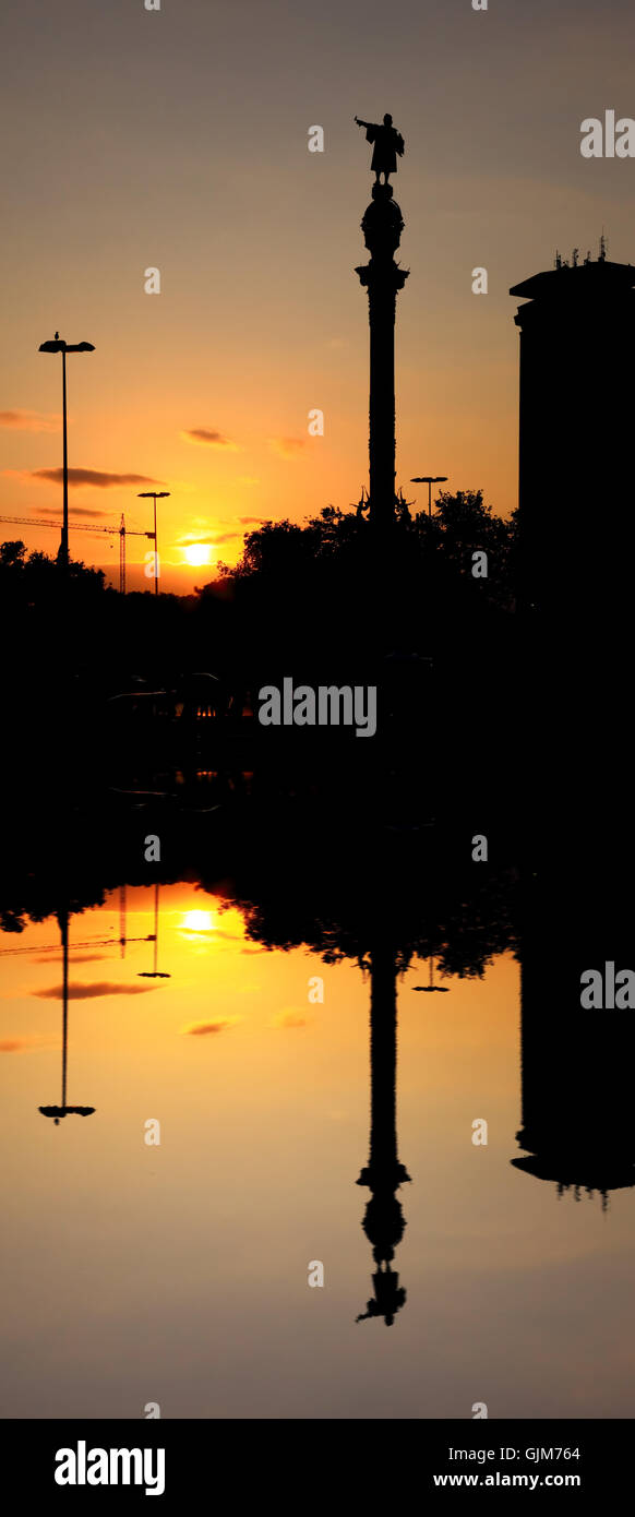 The Columbus Statue at sunset Stock Photo - Alamy