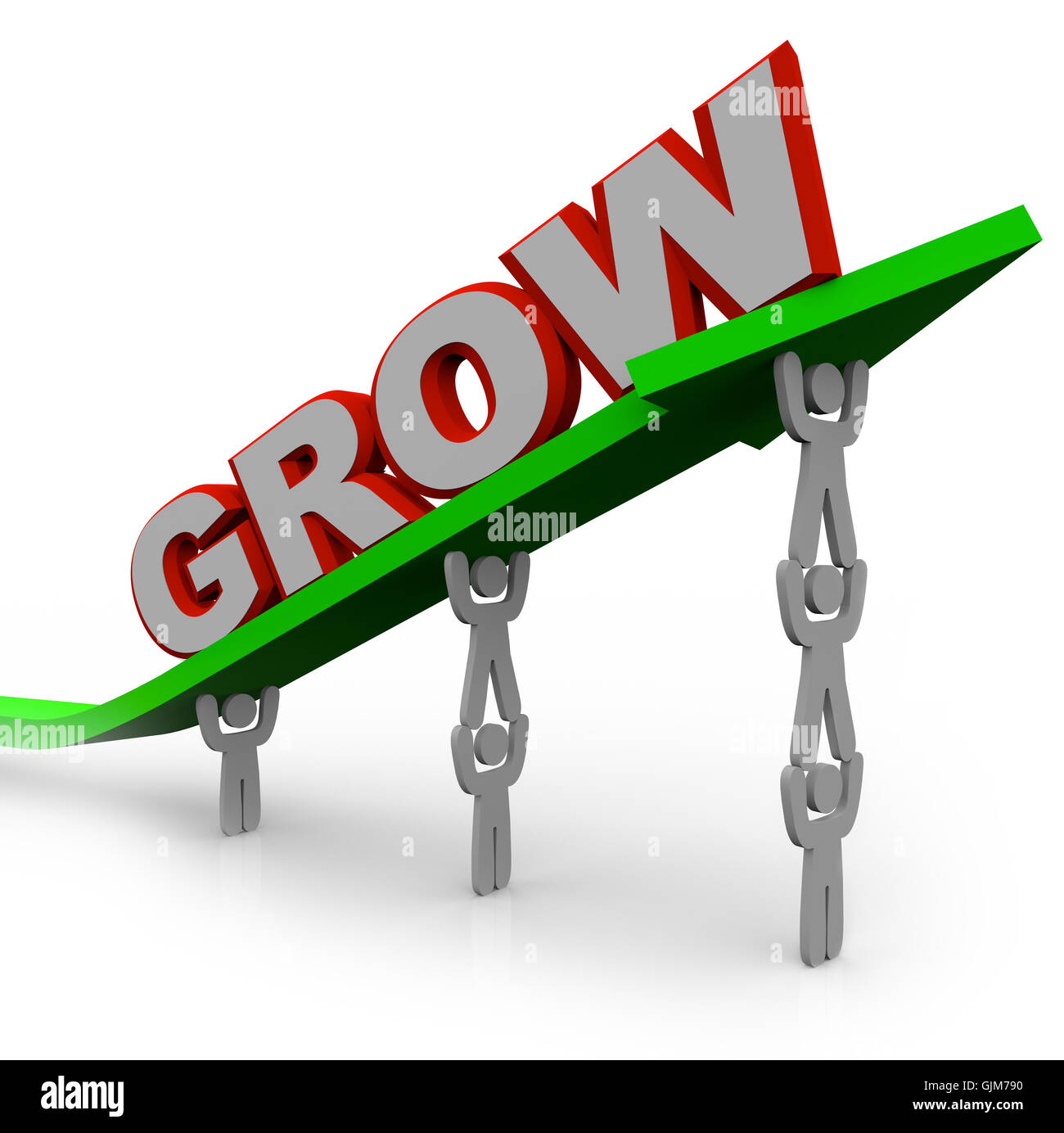 Grow - Teamwork People Reaching Goal Through Growth Stock Photo - Alamy