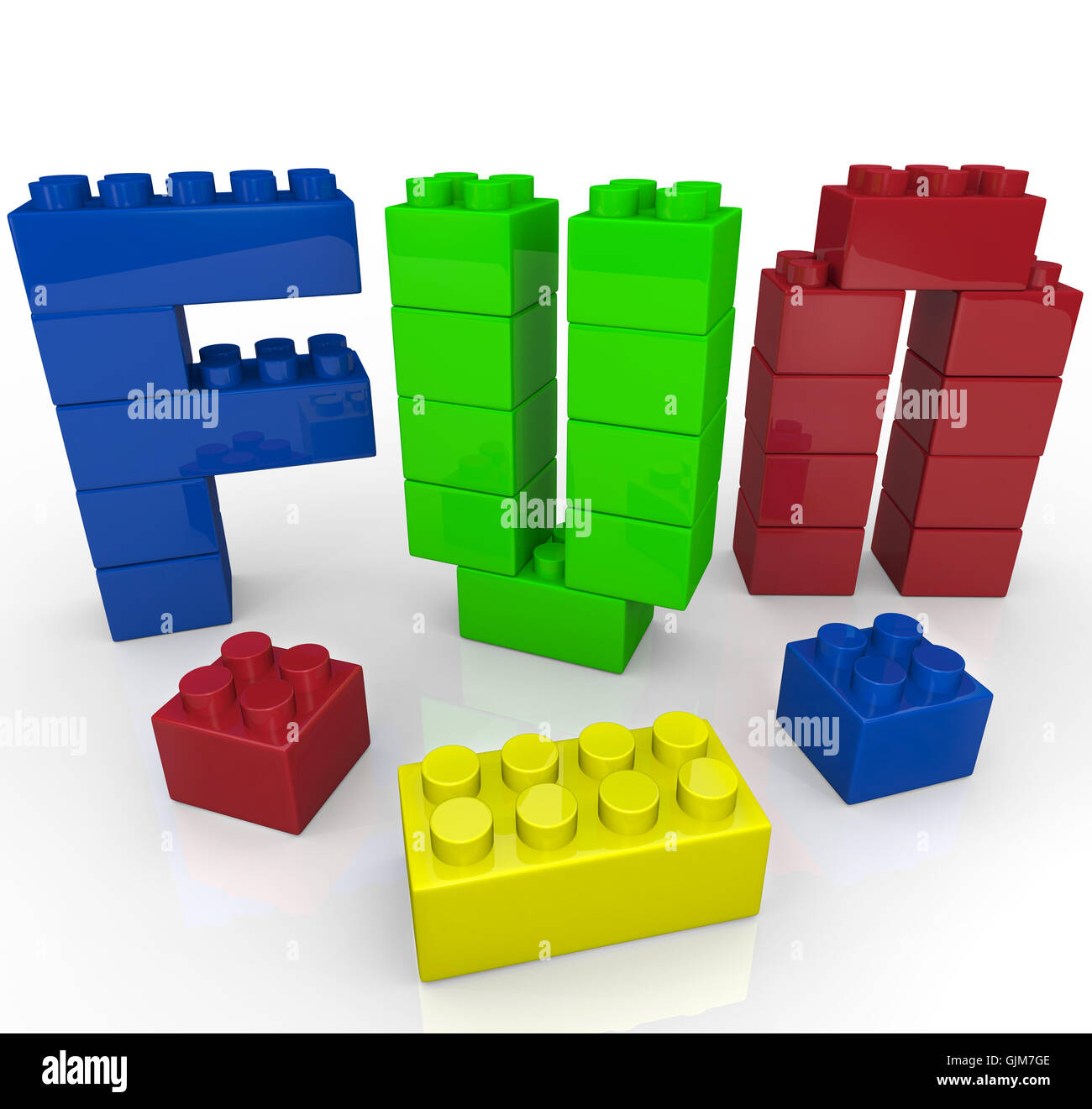 Fun Word Built with Toy Building Blocks Stock Photo - Alamy