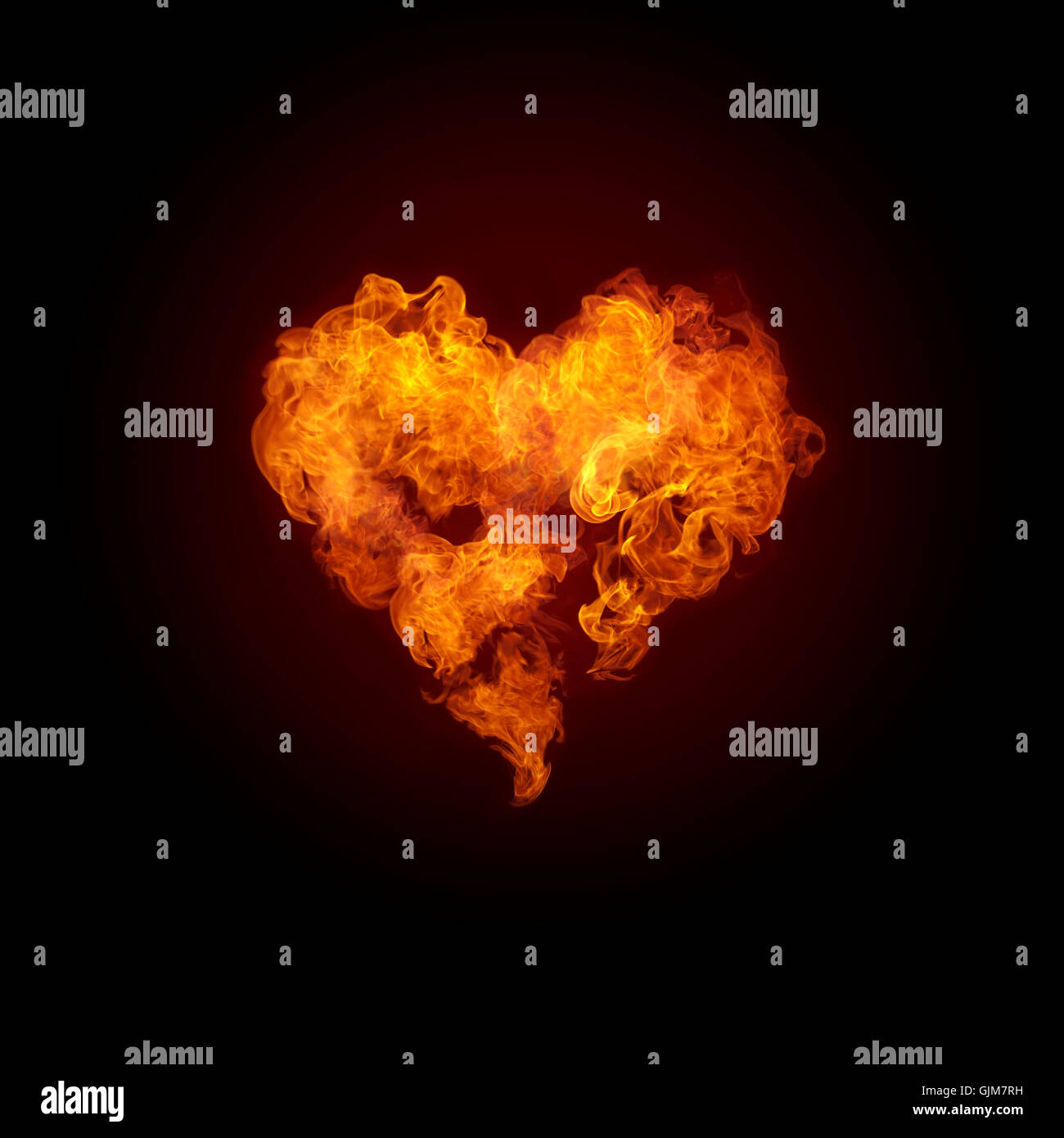 Heart in Fire Stock Photo - Alamy