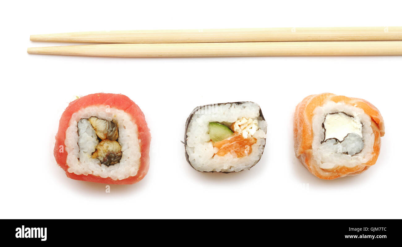 Sushi set closeup Cut Out Stock Images & Pictures - Alamy