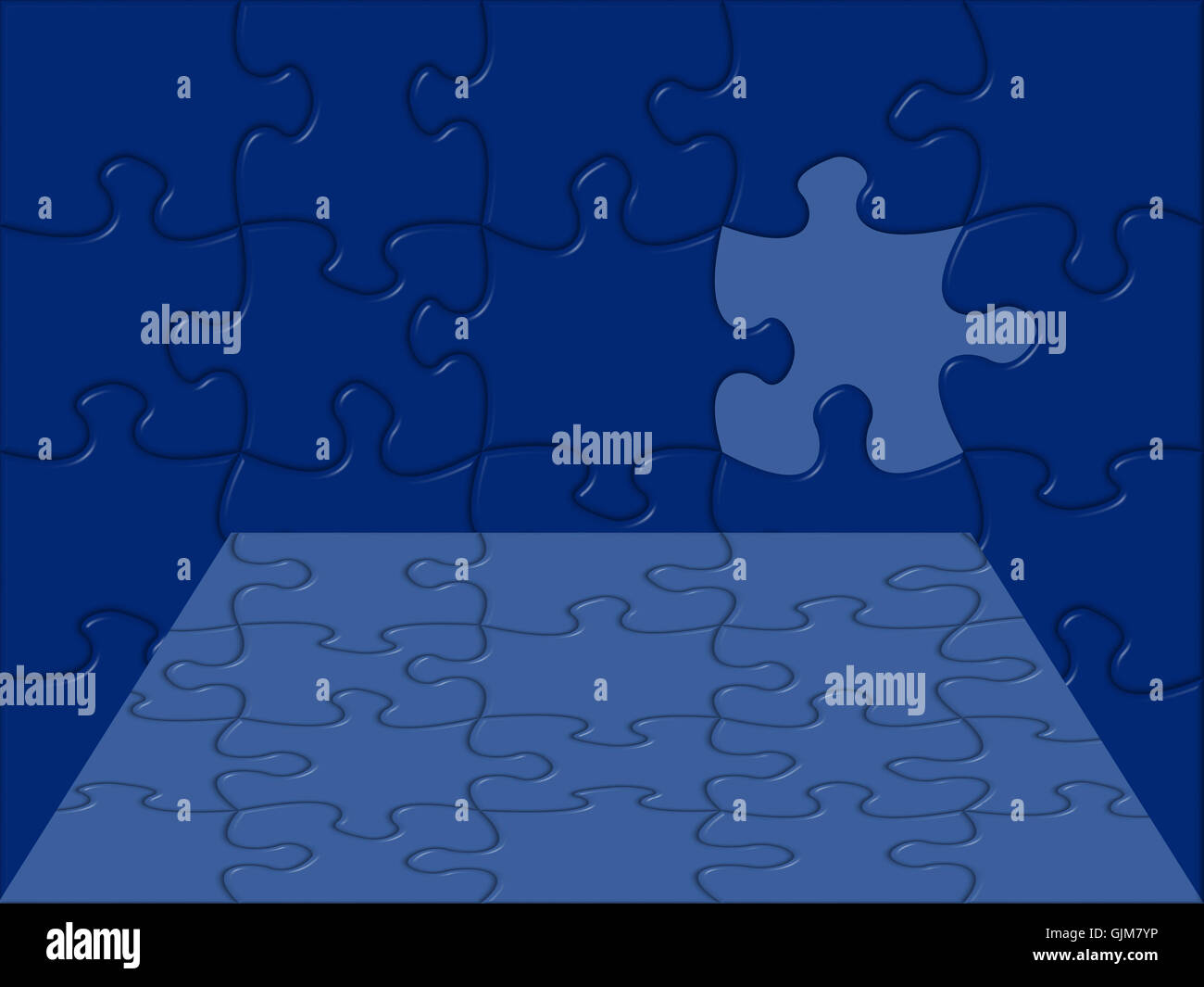 blue puzzle perspective background Stock Photo - Alamy