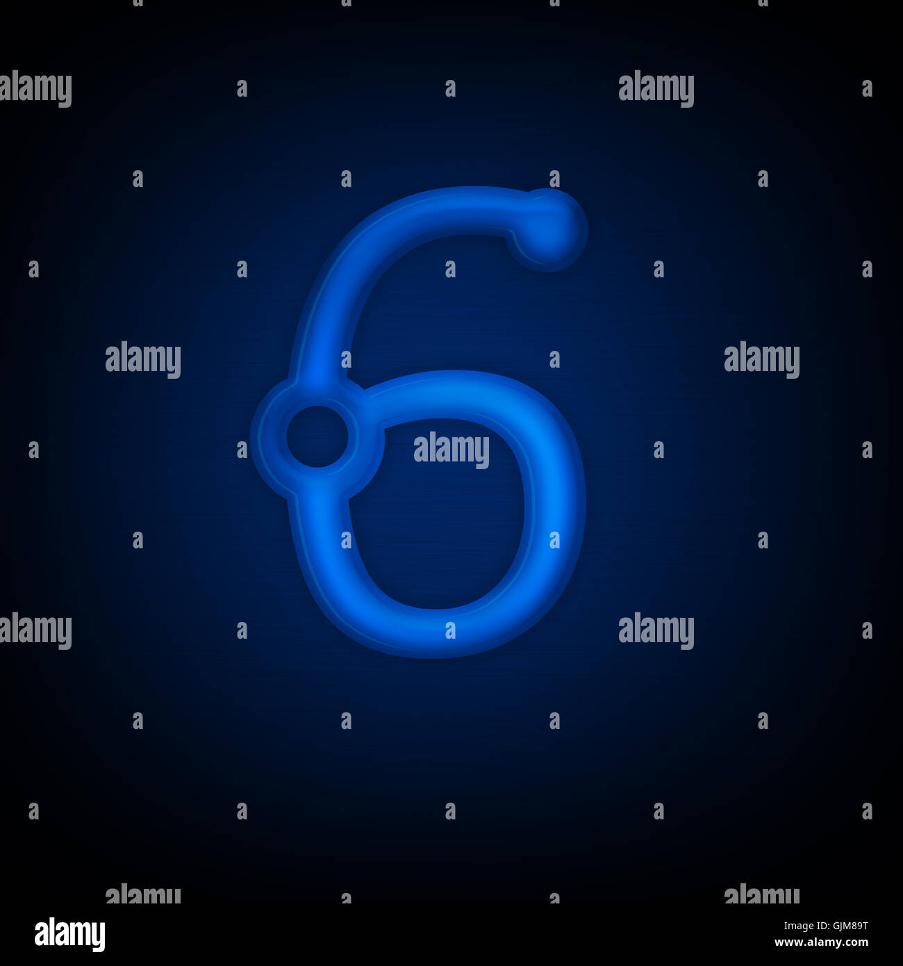 Neon Letter 6 Stock Photo - Alamy