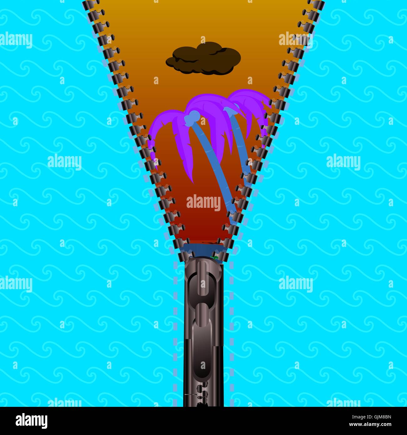 open zip with nature background Stock Photo - Alamy