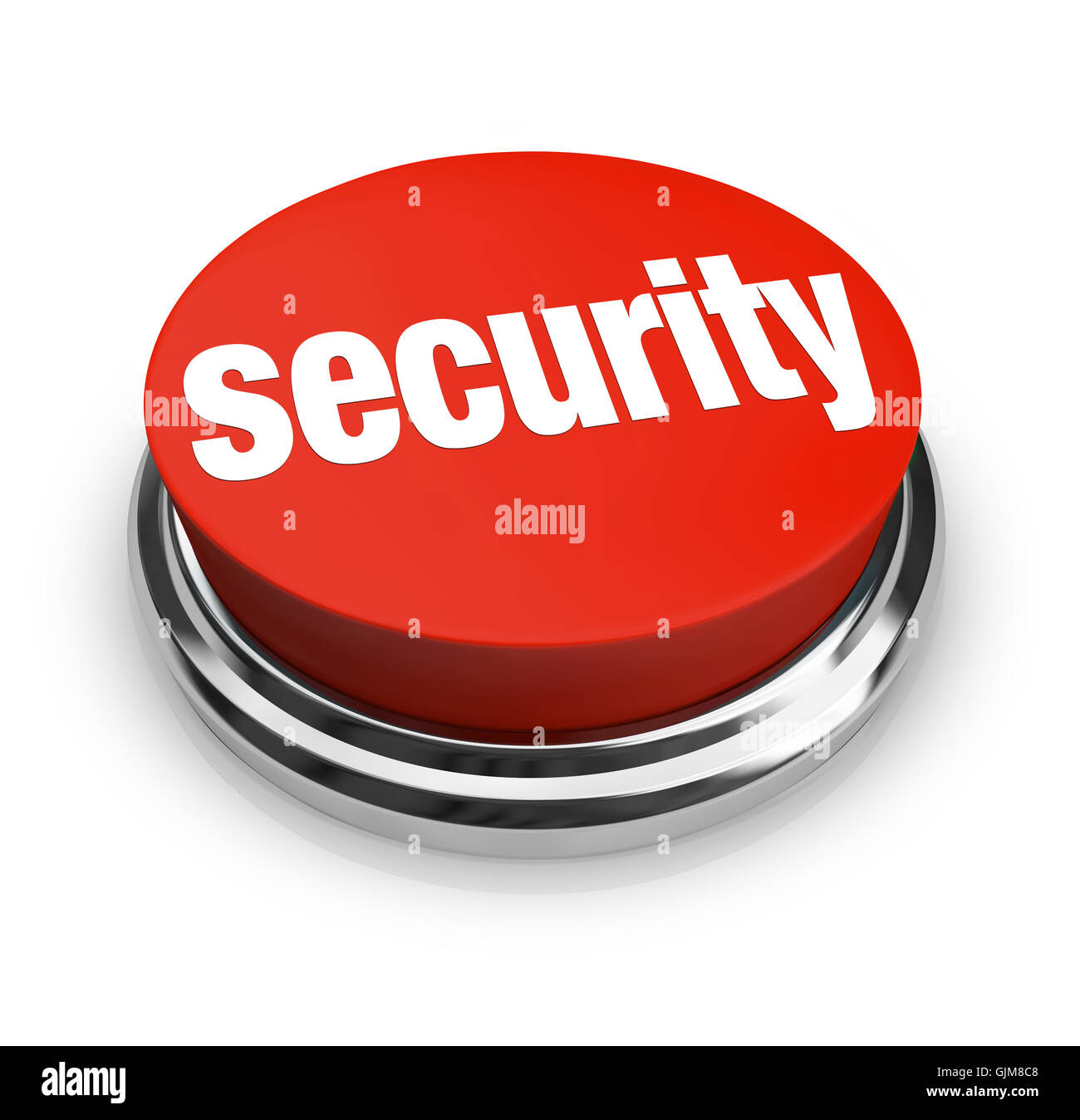 Security Words on Round Red Button Stock Photo - Alamy