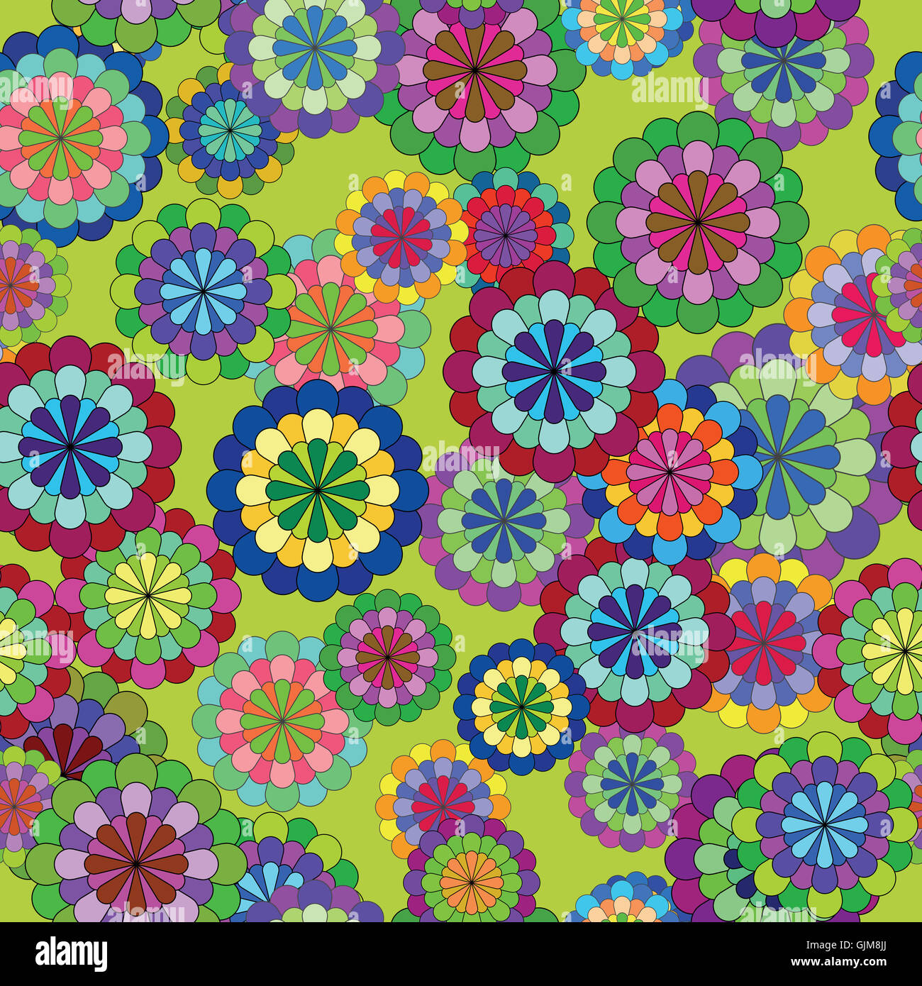 Seamless circle retro pattern hi-res stock photography and images - Alamy