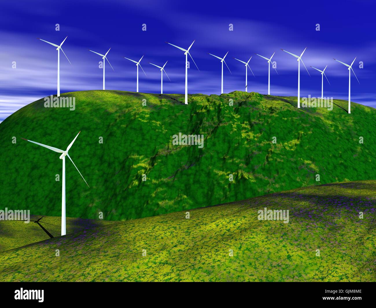 Wind turbines in nature Stock Photo - Alamy