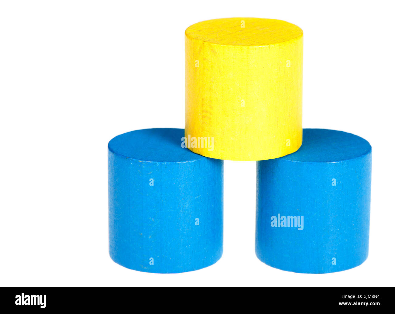 Wooden colour cylinders Stock Photo - Alamy