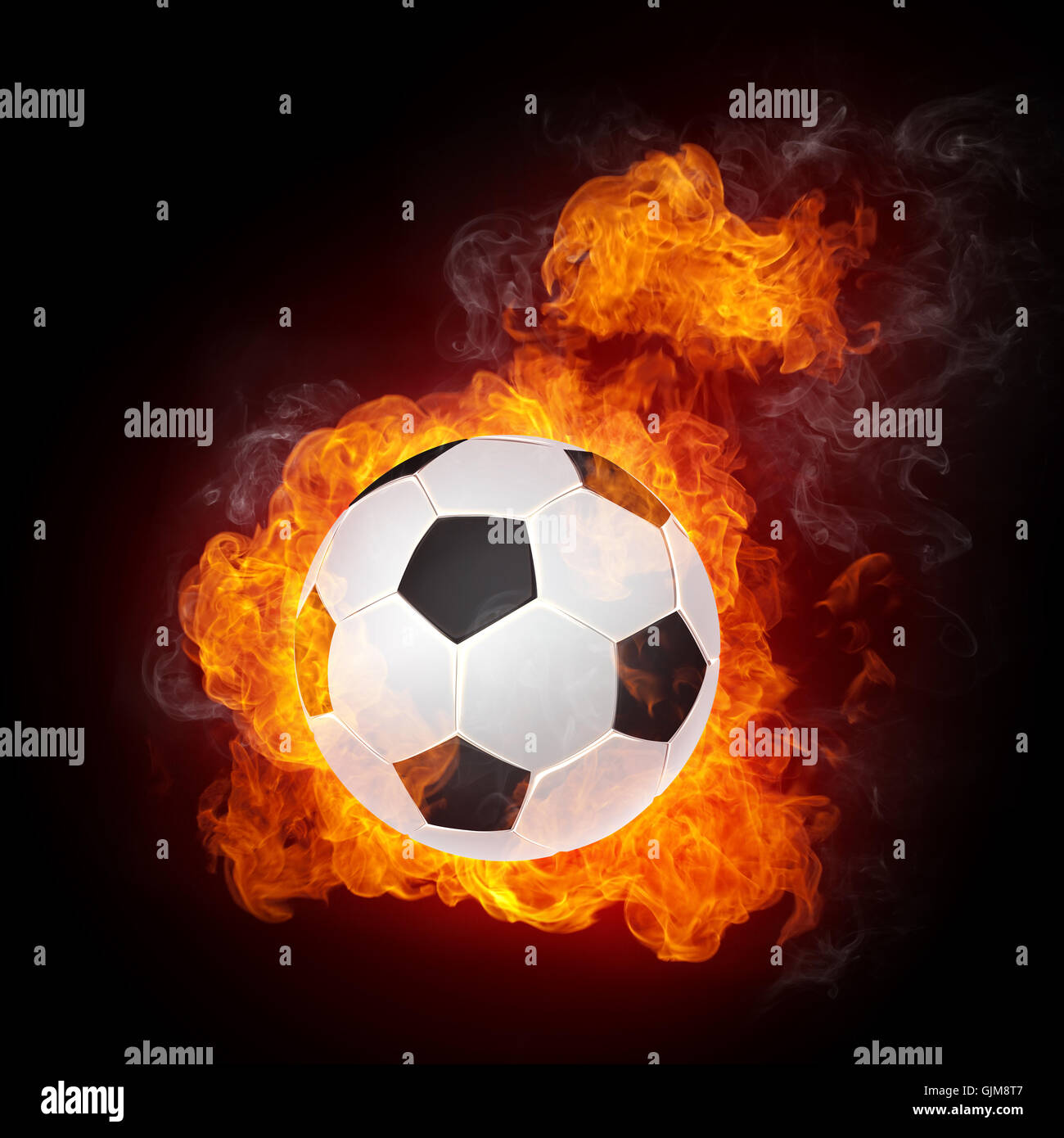 Illustration soccer ball on fire hi-res stock photography and images ...