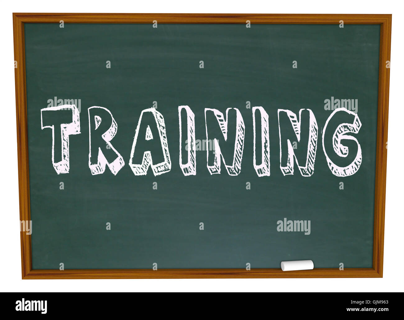 Training Word on Chalkboard - Get Trained in New Skills Stock Photo - Alamy