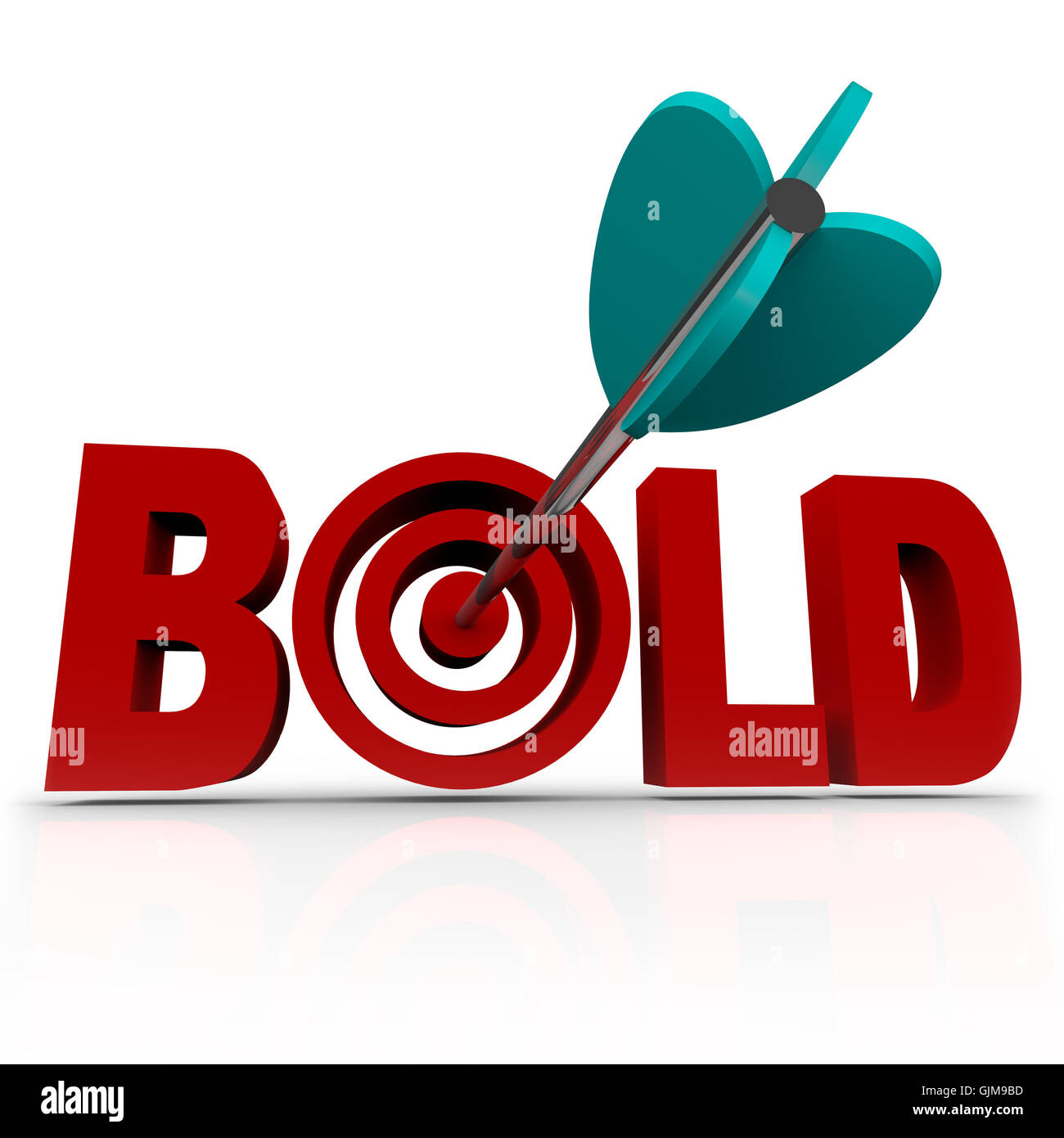 Bold - Arrow in Word Bullseye - Be Aggressive Stock Photo - Alamy