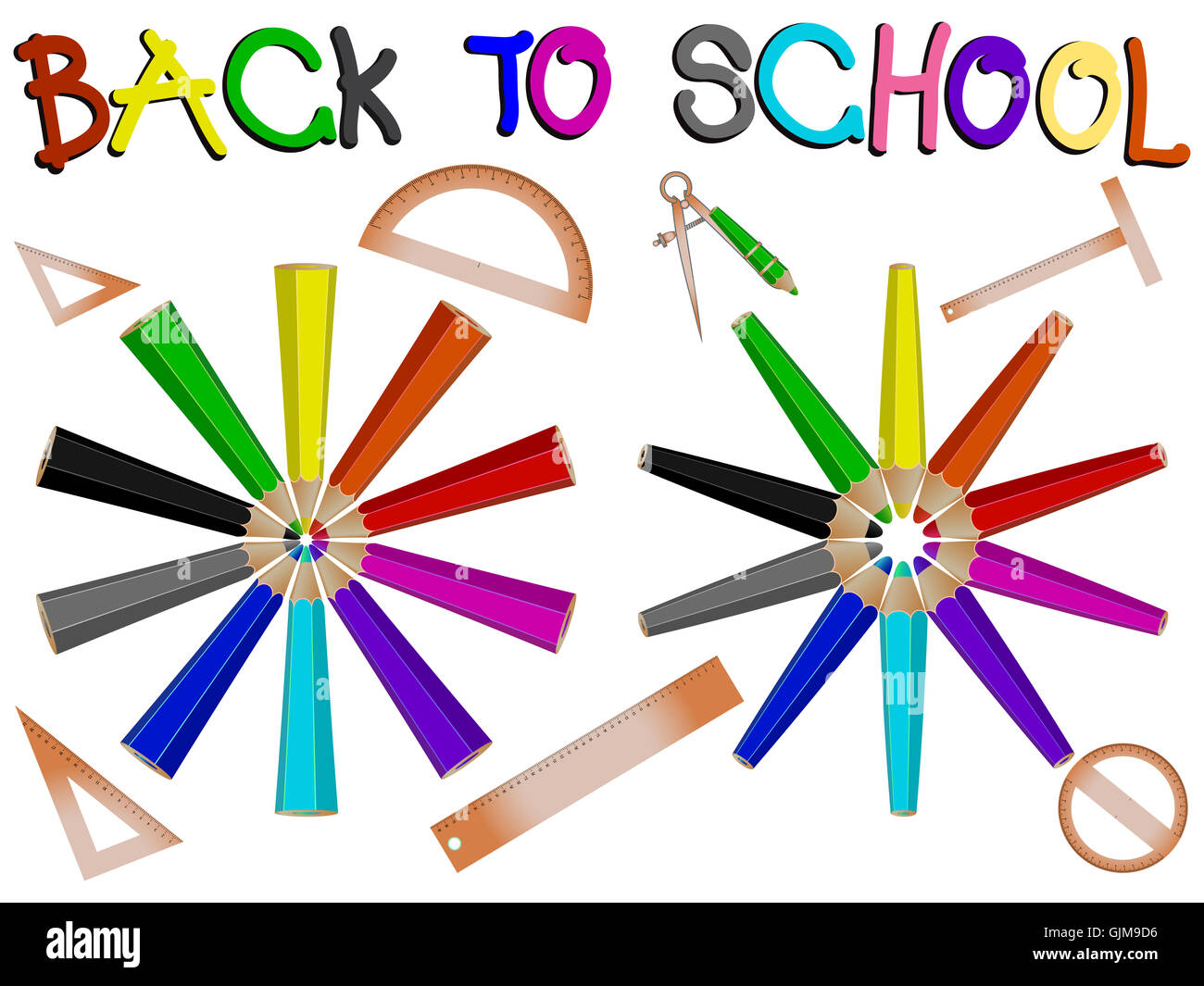 pencils school banner Stock Photo - Alamy