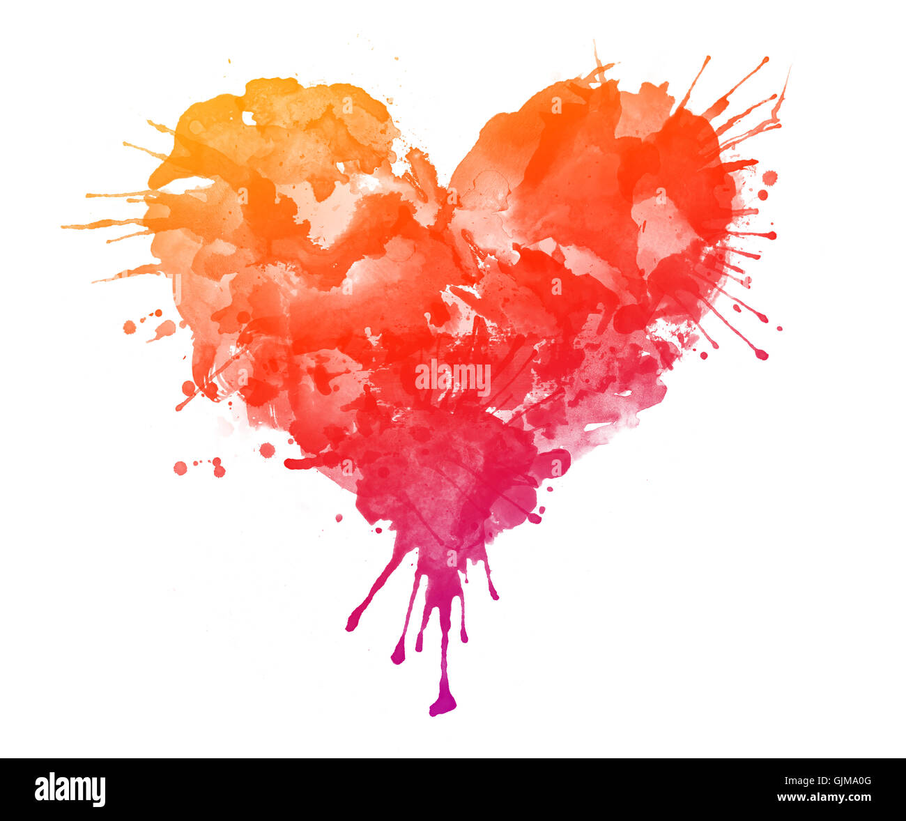 Red love watercolor painting design hi-res stock photography and images ...