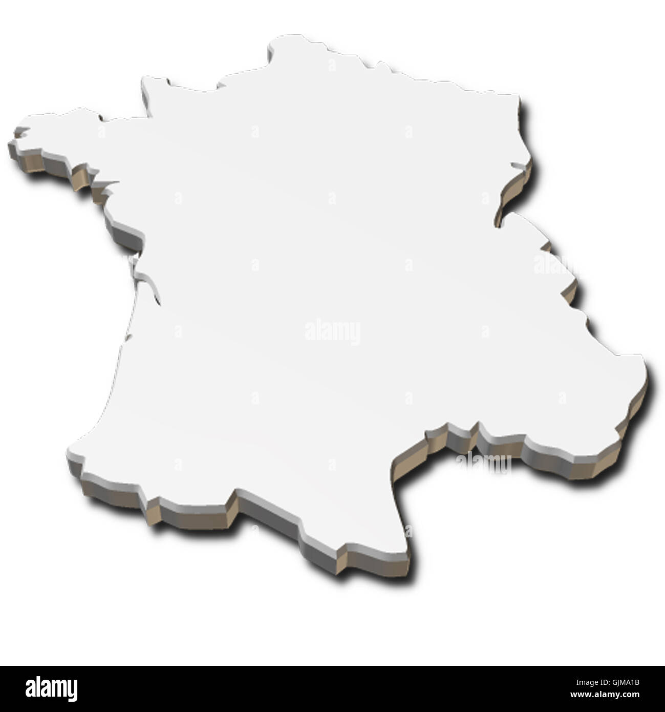 map France 3d white Stock Photo - Alamy