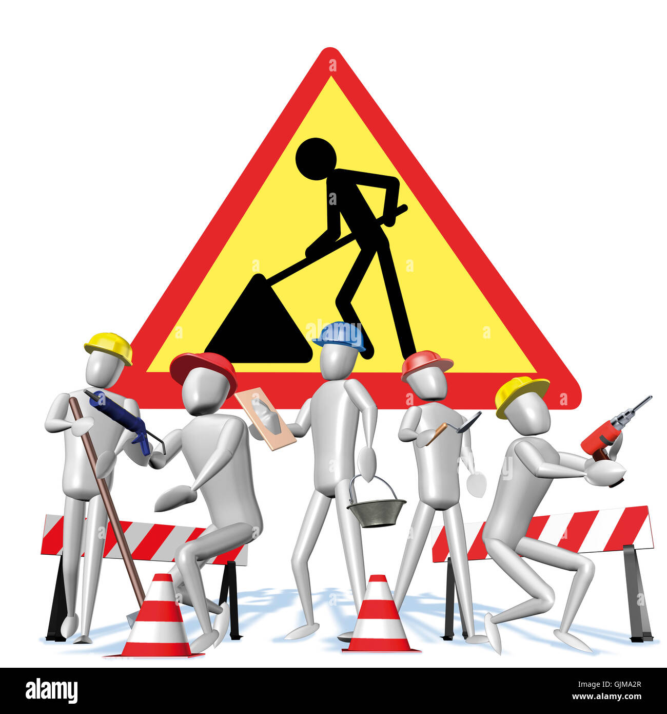 Construction workers work Cut Out Stock Images & Pictures - Alamy