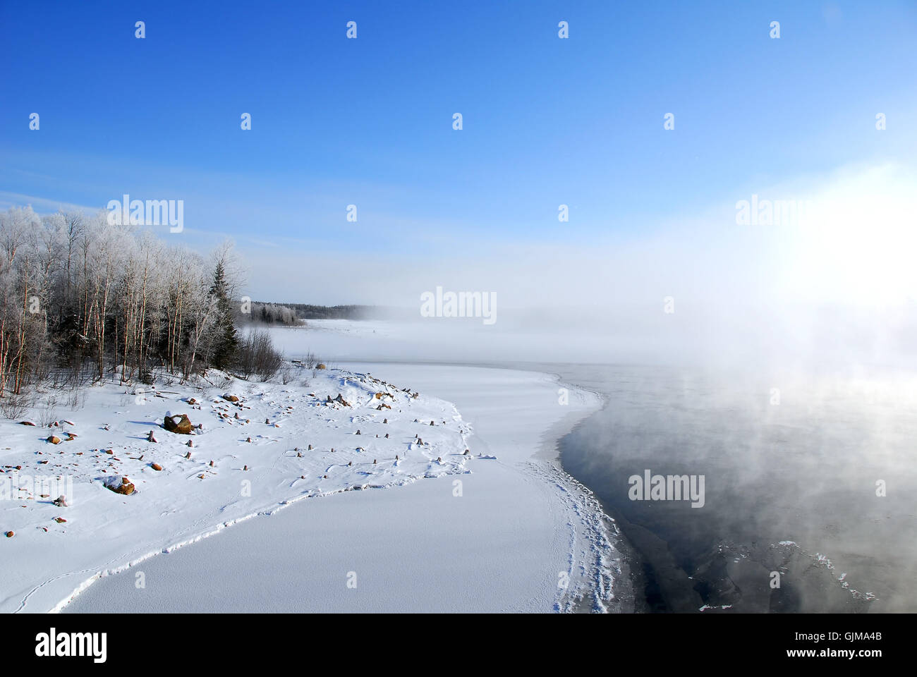 blue cold fog Stock Photo - Alamy