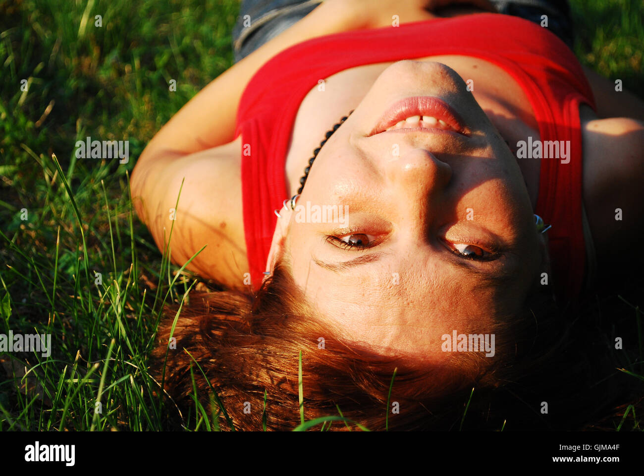happy girl in nature Stock Photo - Alamy