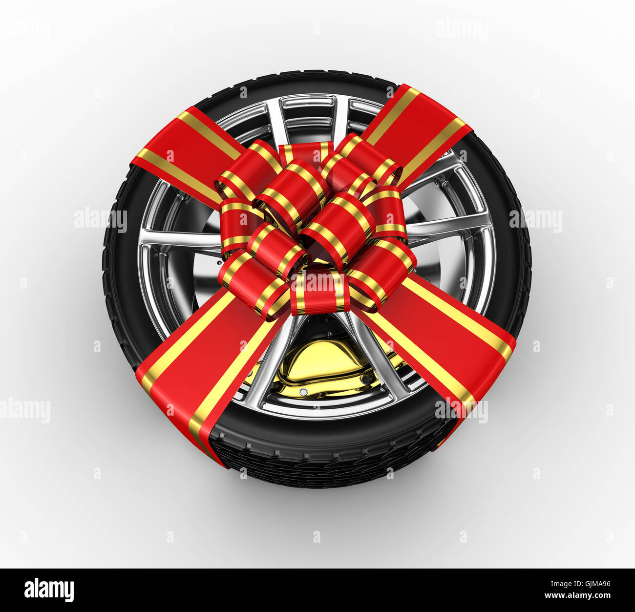 Tire with ribbon Stock Photo - Alamy
