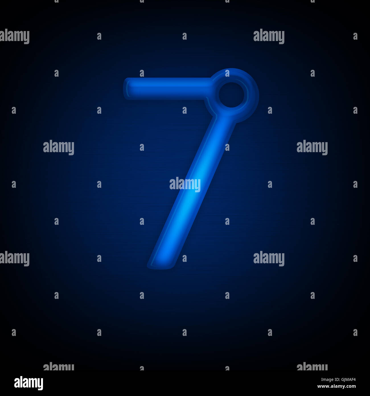 Neon Letter 7 Stock Photo - Alamy