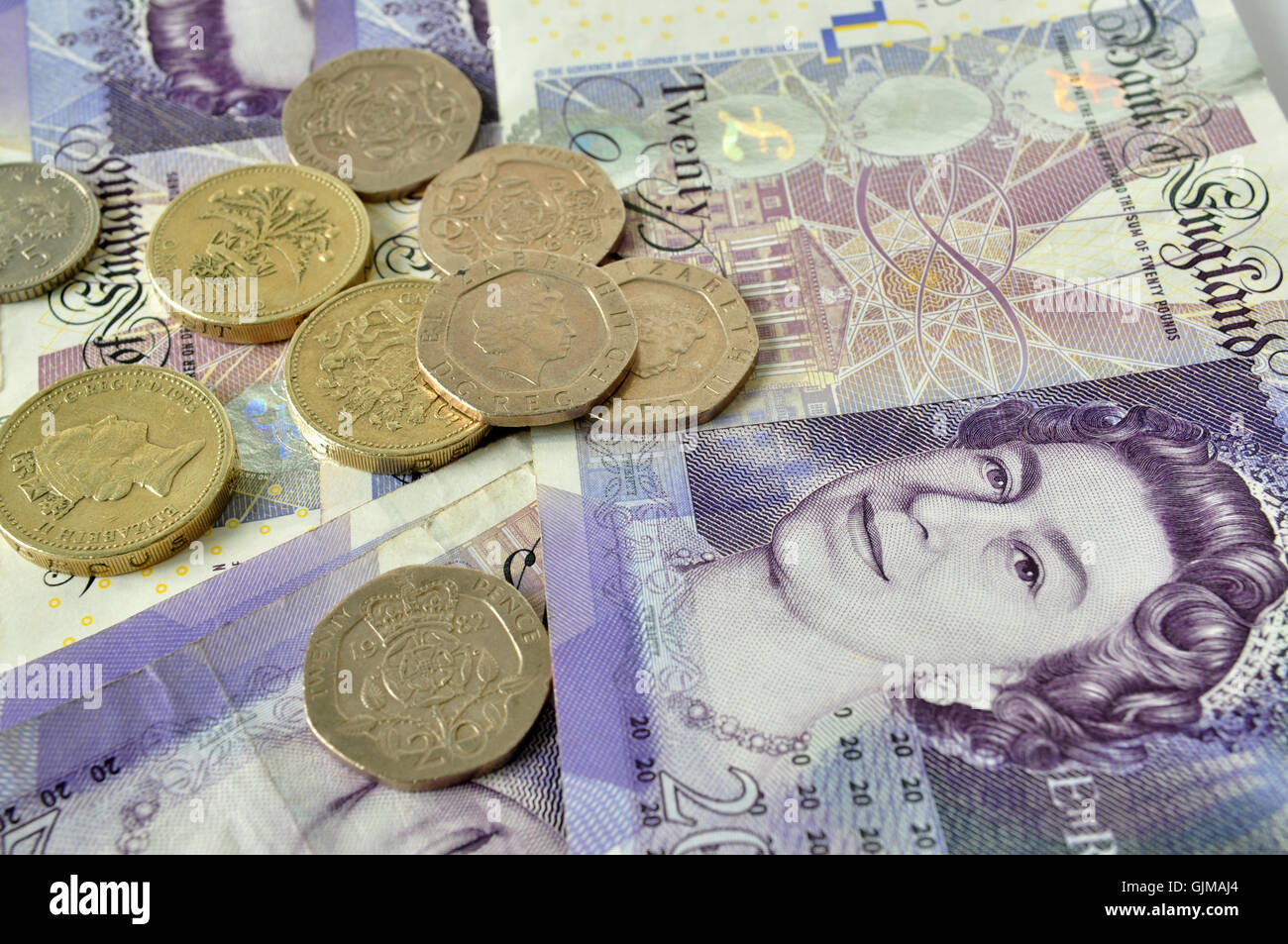 British currency cash pile hi-res stock photography and images - Alamy
