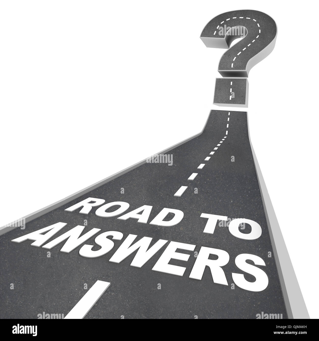 Road to Answers - Words on Street Stock Photo - Alamy