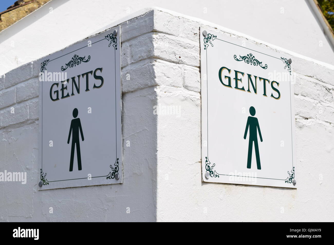 Gents Public Bathroom Sign Stock Photo - Alamy