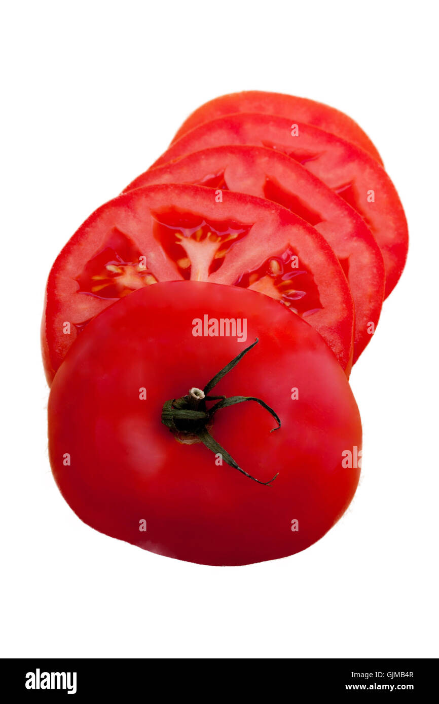 Close up slice tomato Cut Out Stock Images & Pictures - Alamy