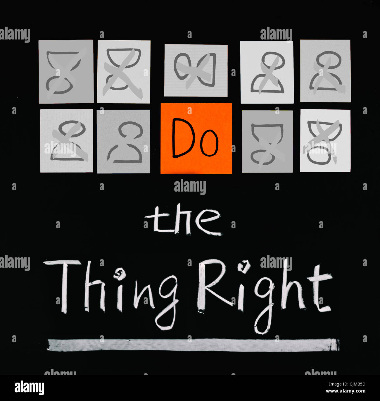 Do the thing right, words on blackboard Stock Photo - Alamy