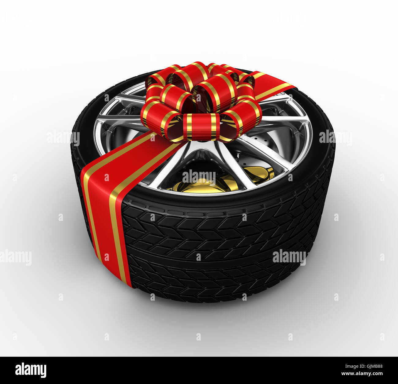 Tire with ribbon Stock Photo - Alamy