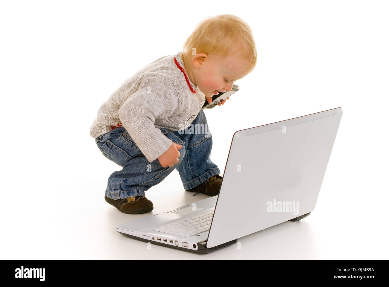 child with laptop Stock Photo - Alamy