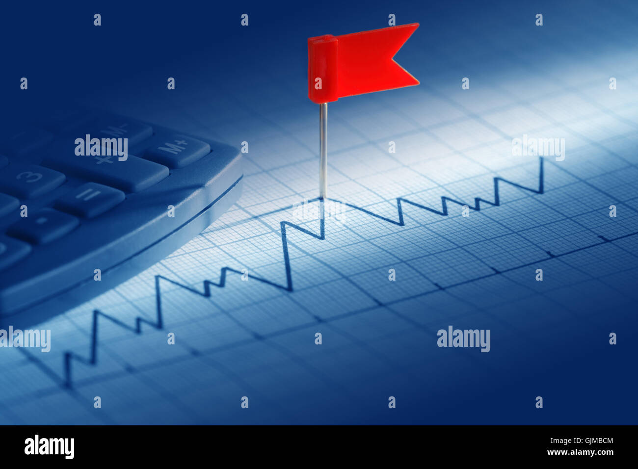 Flag Pin On Diagram Stock Photo - Alamy
