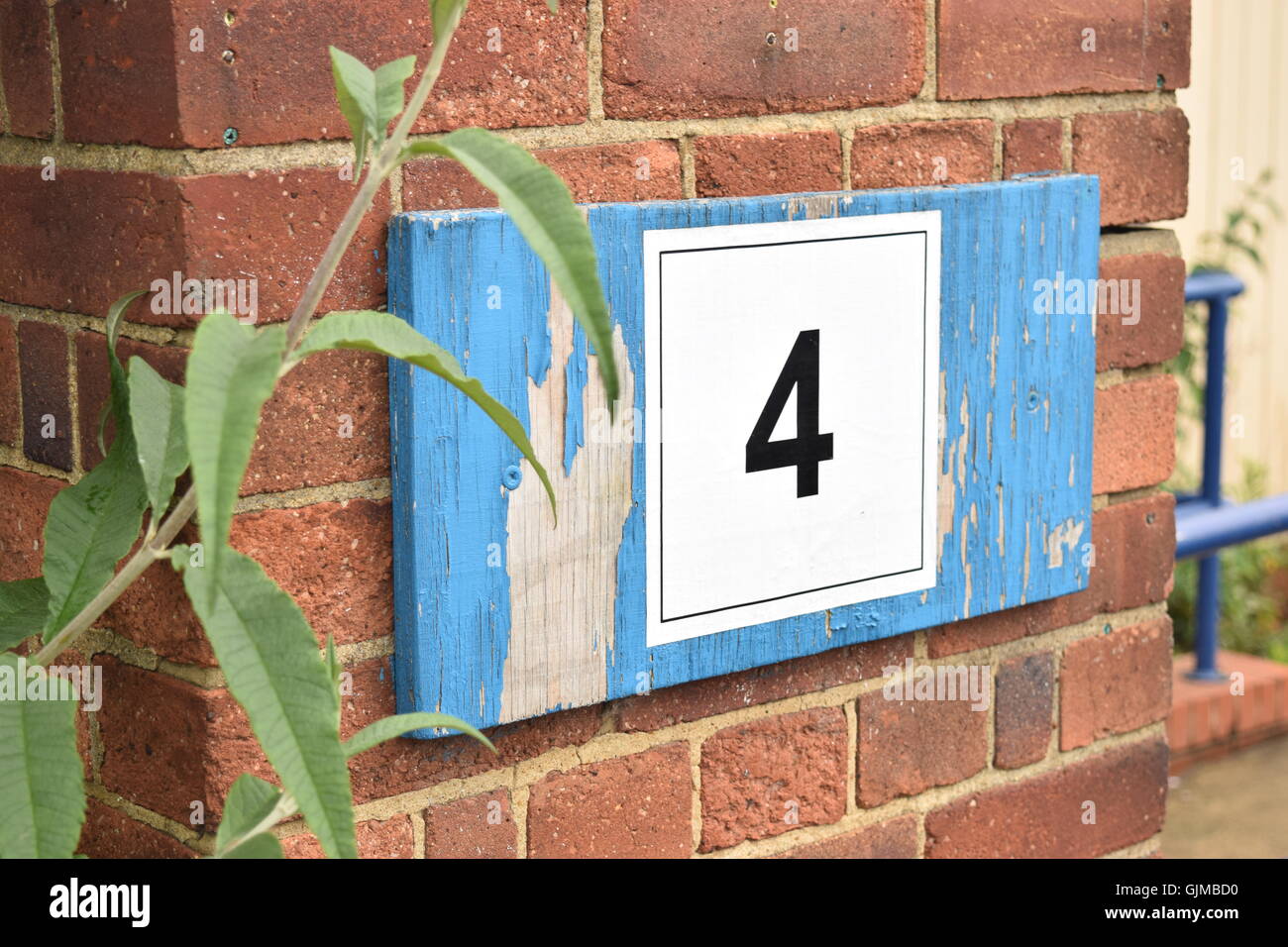 House Number 4 Stock Photo - Alamy