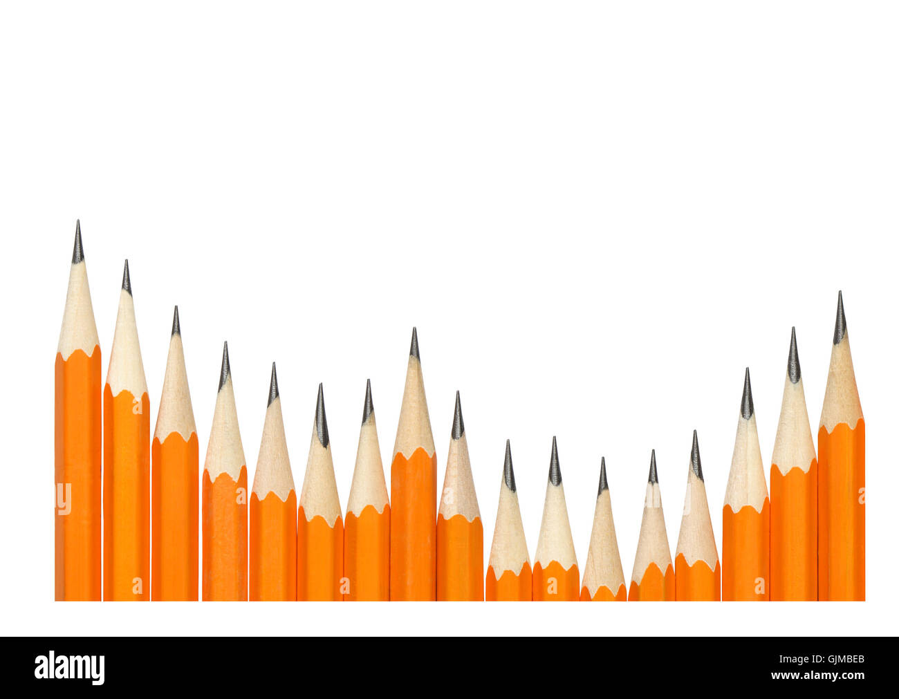 Sharp pencils in row Cut Out Stock Images & Pictures - Alamy