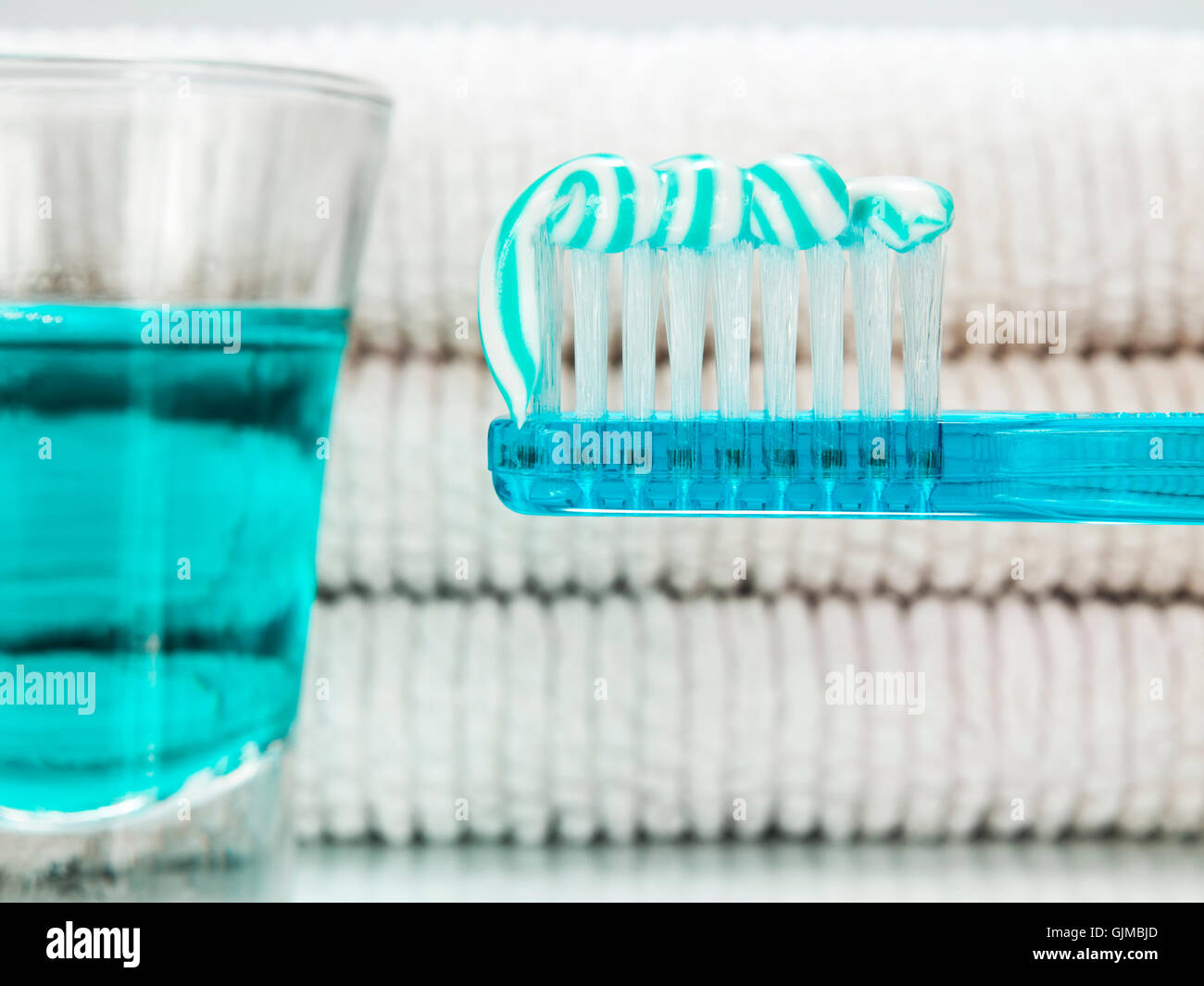 Toothbrush blue bristles toothpaste hi-res stock photography and images ...