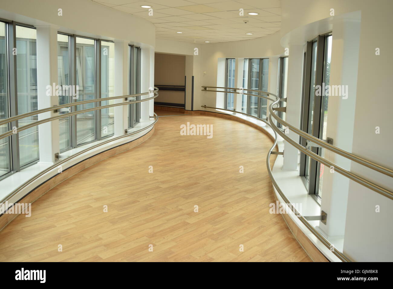 Modern Hallway with Windows Stock Photo - Alamy