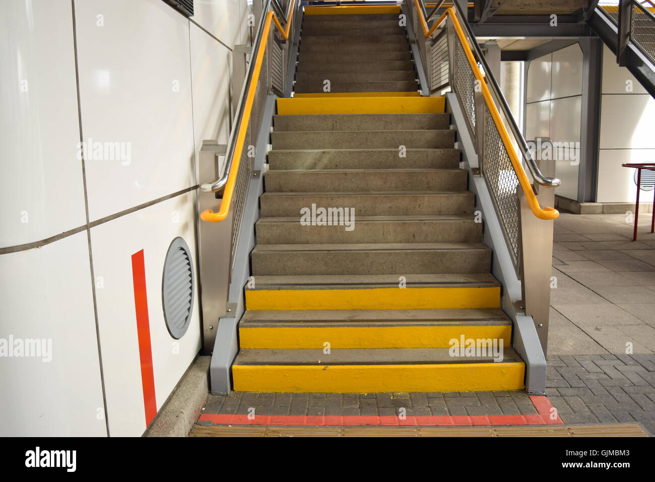 Flight of Stairs at an Overground Station Stock Photo - Alamy