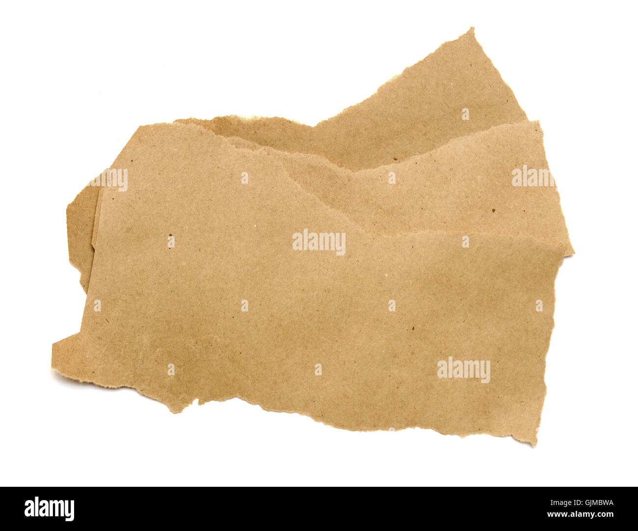 torn brown paper isolated on white background Stock Photo - Alamy