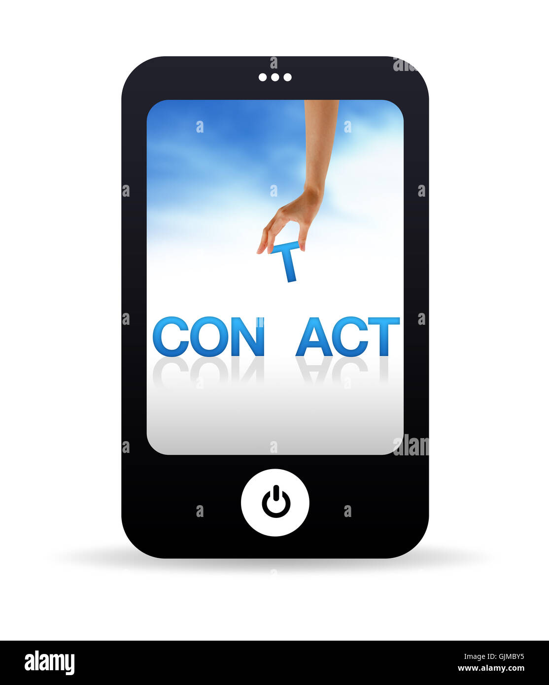 Hand text phone Cut Out Stock Images & Pictures - Alamy